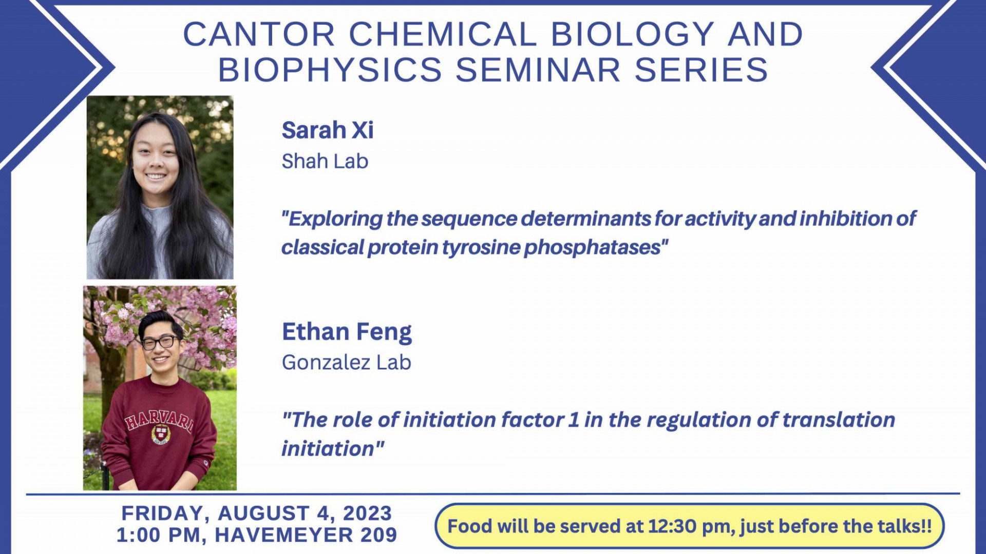 Cantor Seminar, Presented by Sarah Xi, Shah Lab, and Ethan Feng ...
