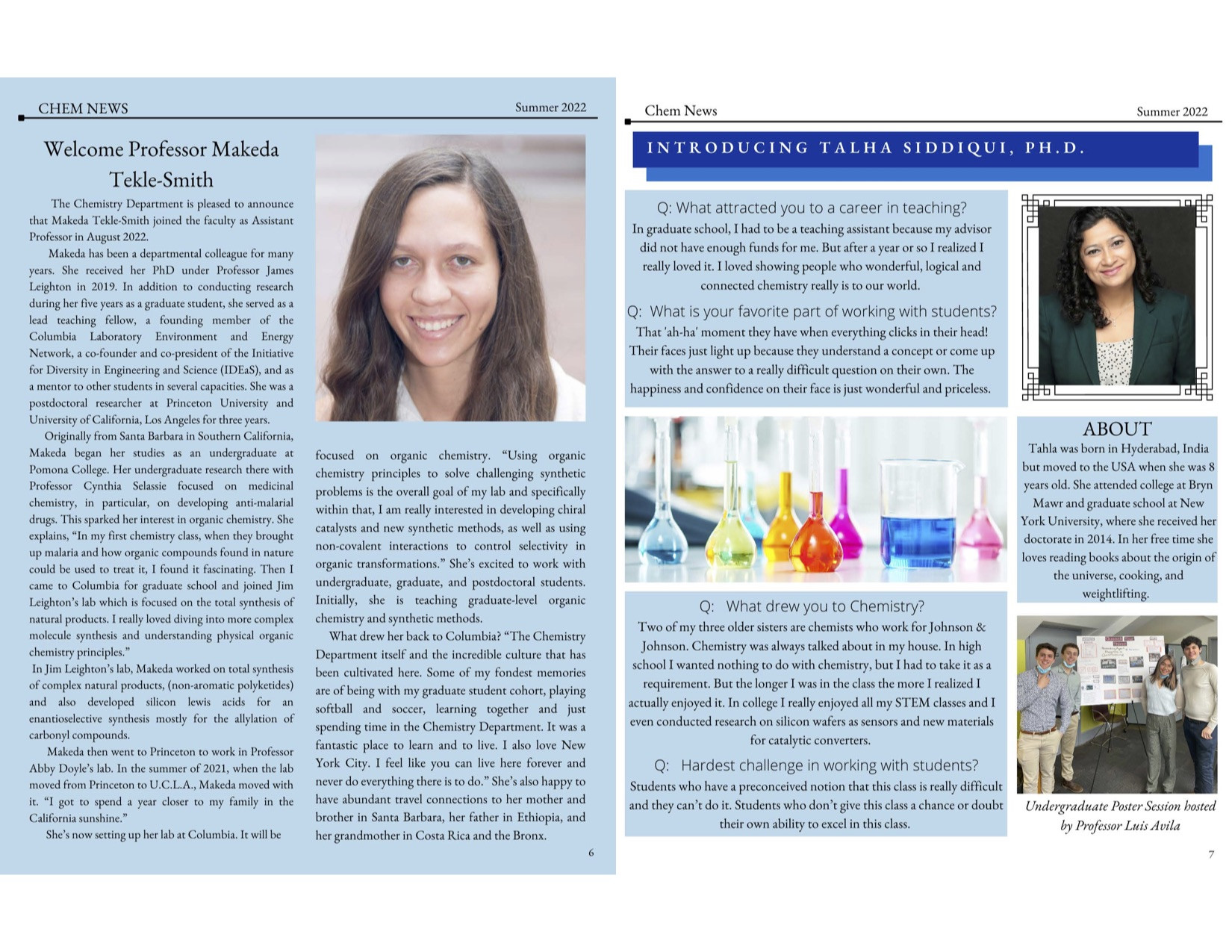 Chemistry Alumni Newsletter - Summer 2022! | Chemistry